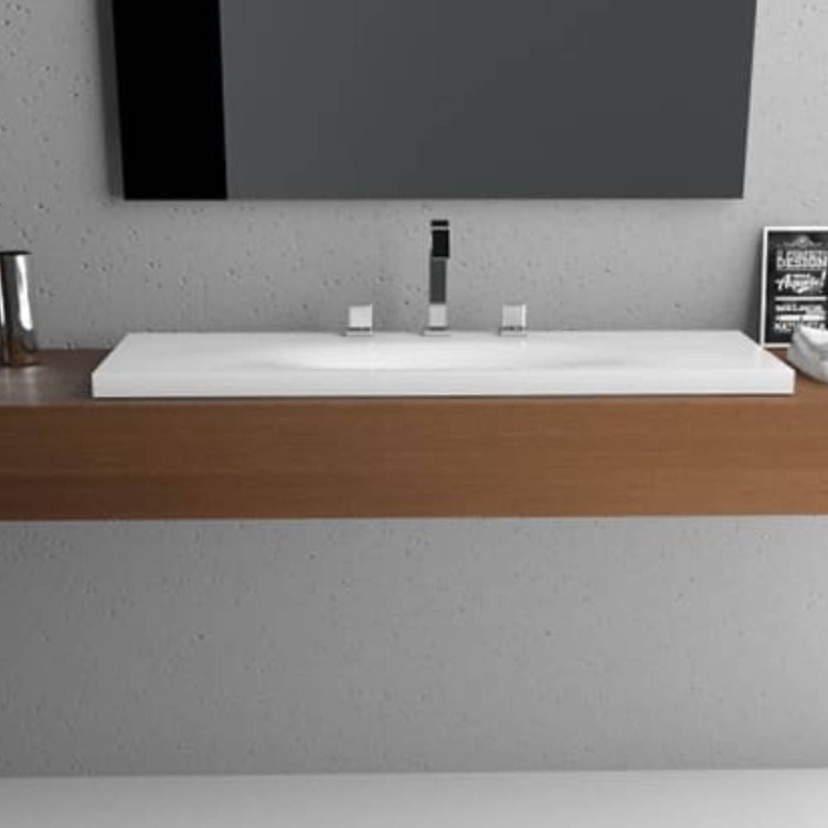 Lavatorio P/ Banheiro E Lavabo De Sobrepor Riga 120cm Sabbia
