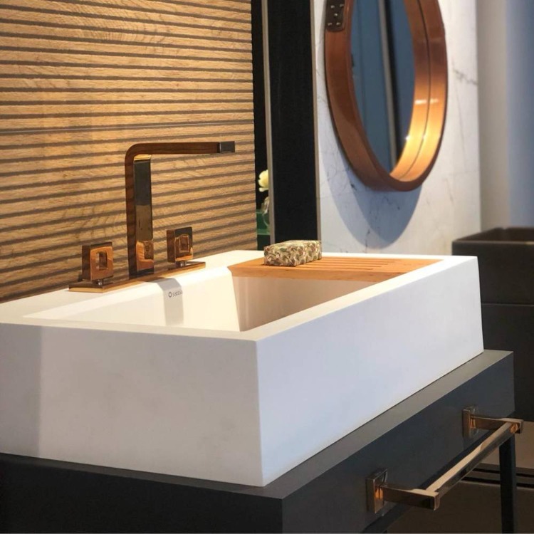 Lavatório Para Banheiro E Lavabo Gourmet Tibet 70cm Sabbia